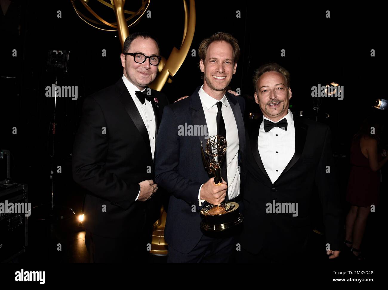 EXCLUSIVE - Joe Celli, from left, David Korins, and Jason Howard ...