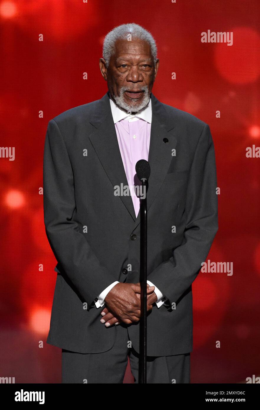 Morgan Freeman speaks during night two of the Television Academy's 2016 ...