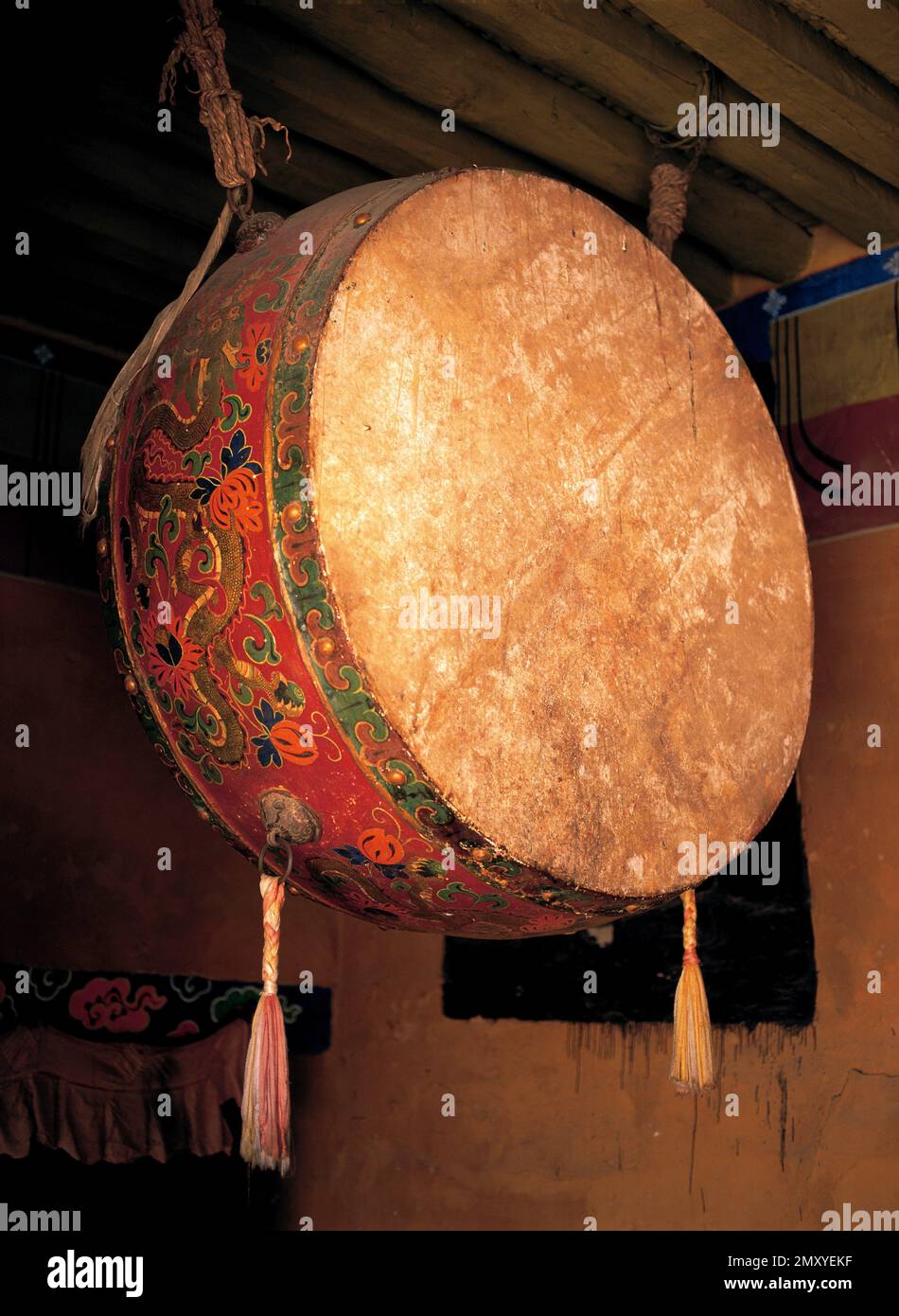 The potala palace in Tibet skin drums Stock Photo - Alamy