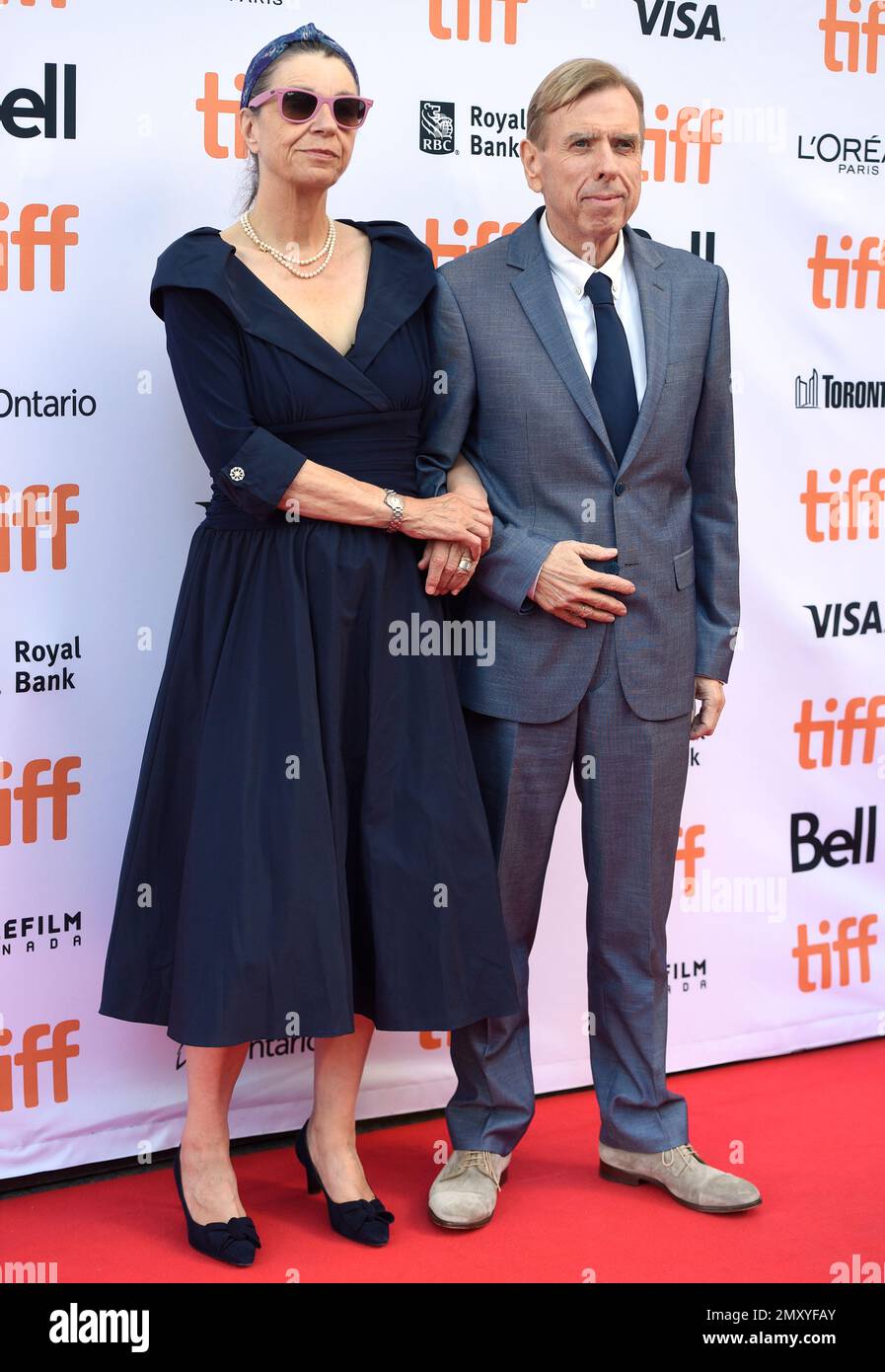 Shane Spall, left, and Timothy Spall arrive at the "Denial" premiere on ...