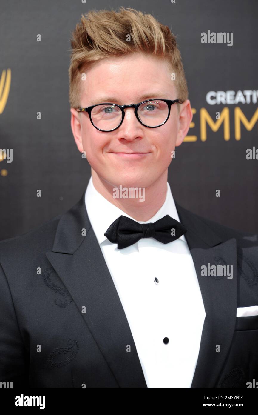Tyler Oakley arrives at night two of the Creative Arts Emmy Awards at ...