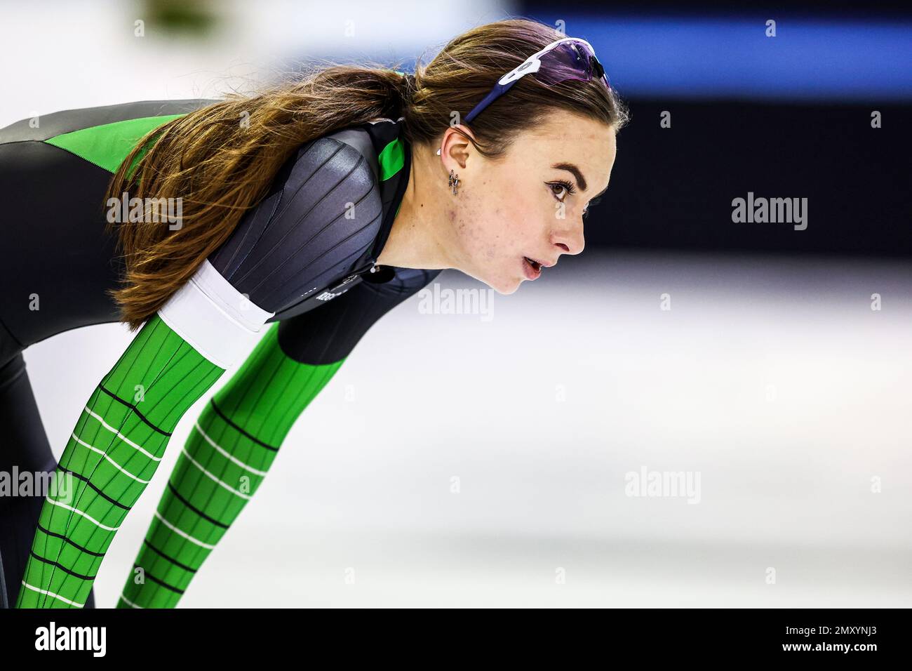HERENVEEN - Femke Kok in action on the first 500 meters during the ...
