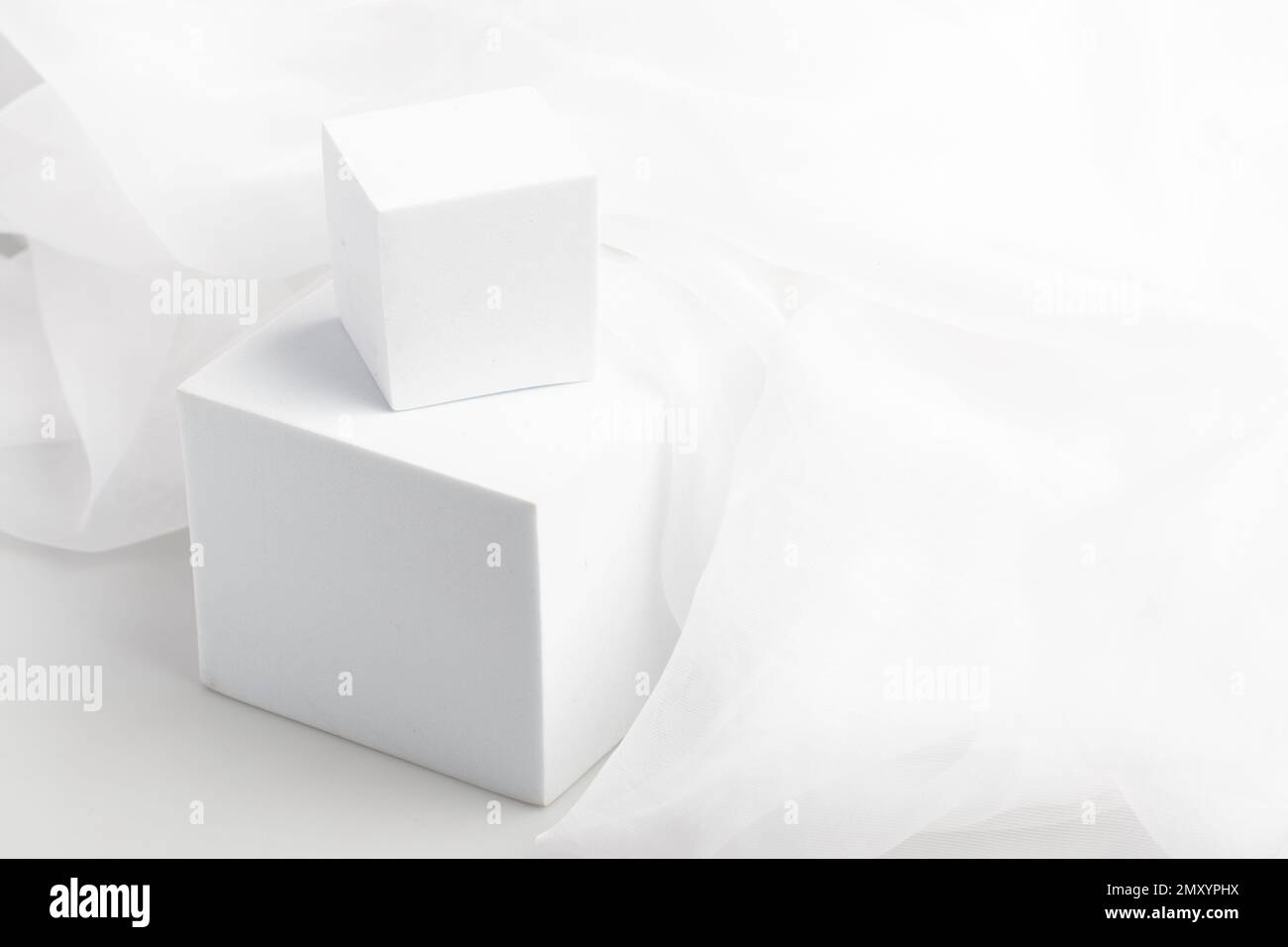 Square white product display for product advertising Stock Photo - Alamy