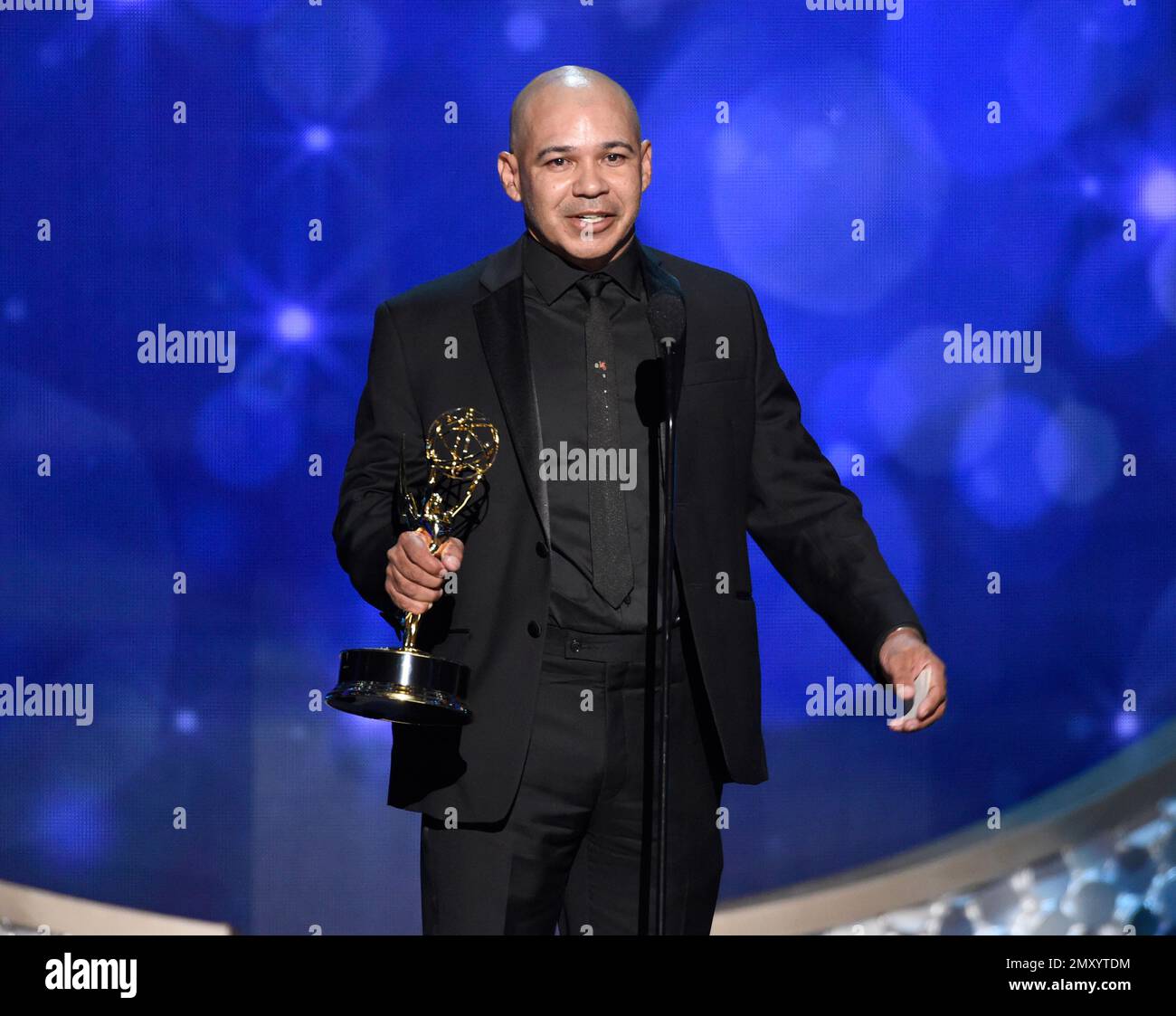 EXCLUSIVE - Eddie Perez accepts the award for outstanding stunt ...