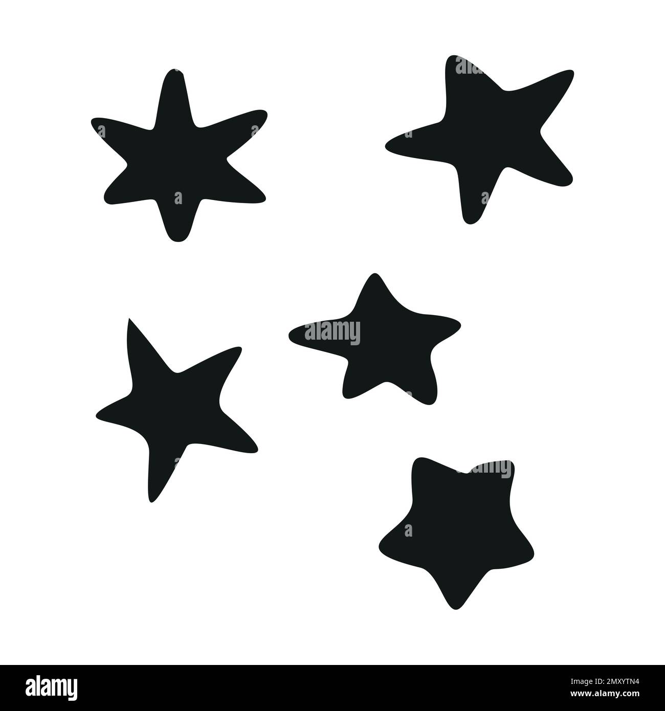 Simple starry sky motif vector set. Collection of nighttime icons for ...