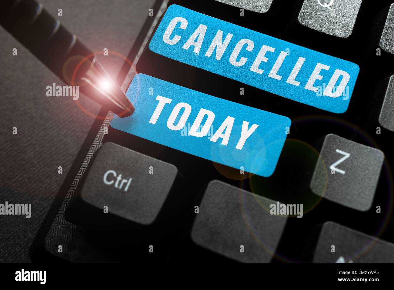 Sign displaying Cancelled. Concept meaning decide or announce that ...