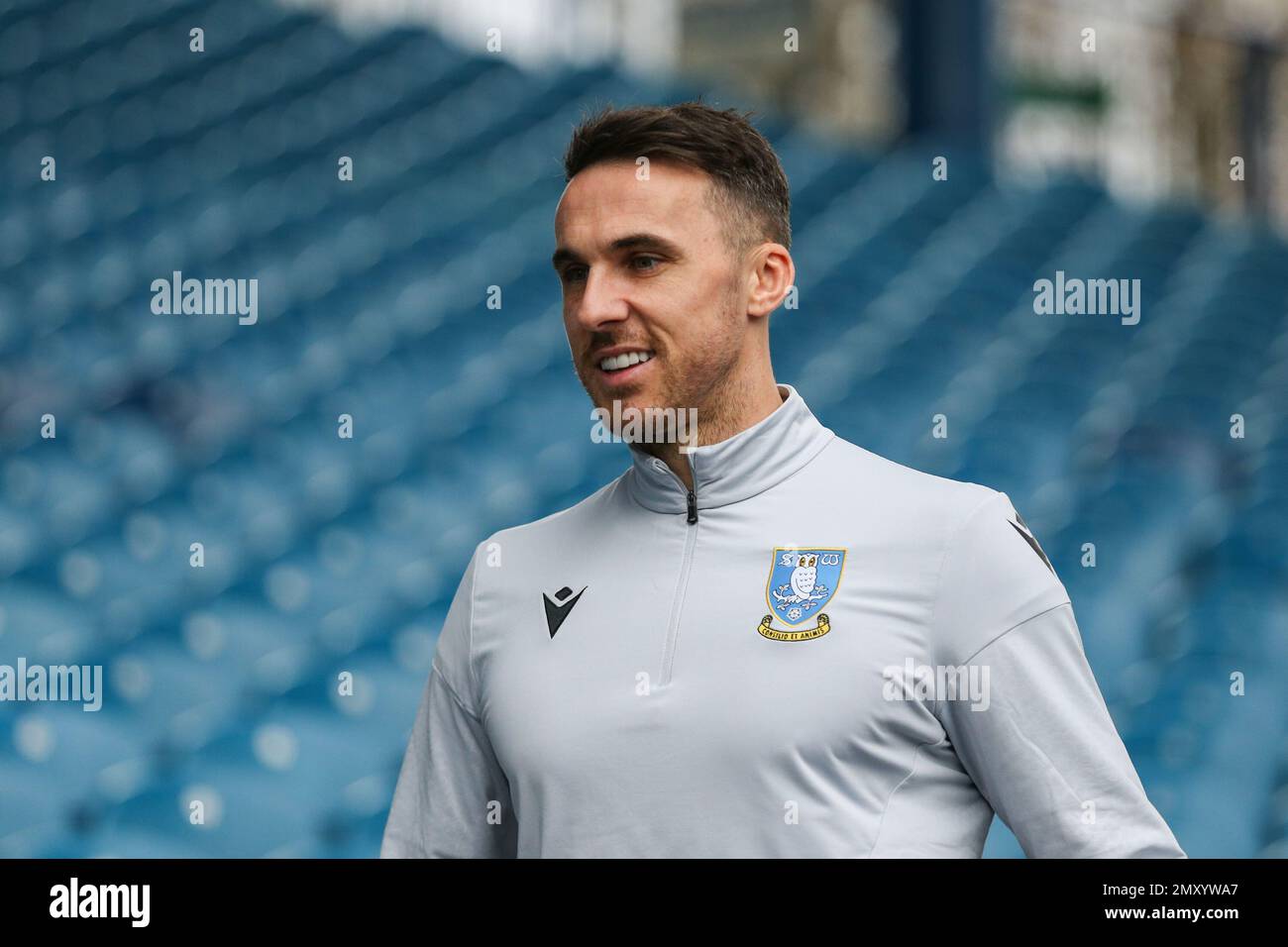 Lee Gregory #9 of Sheffield Wednesday arriving during the Sky Bet ...