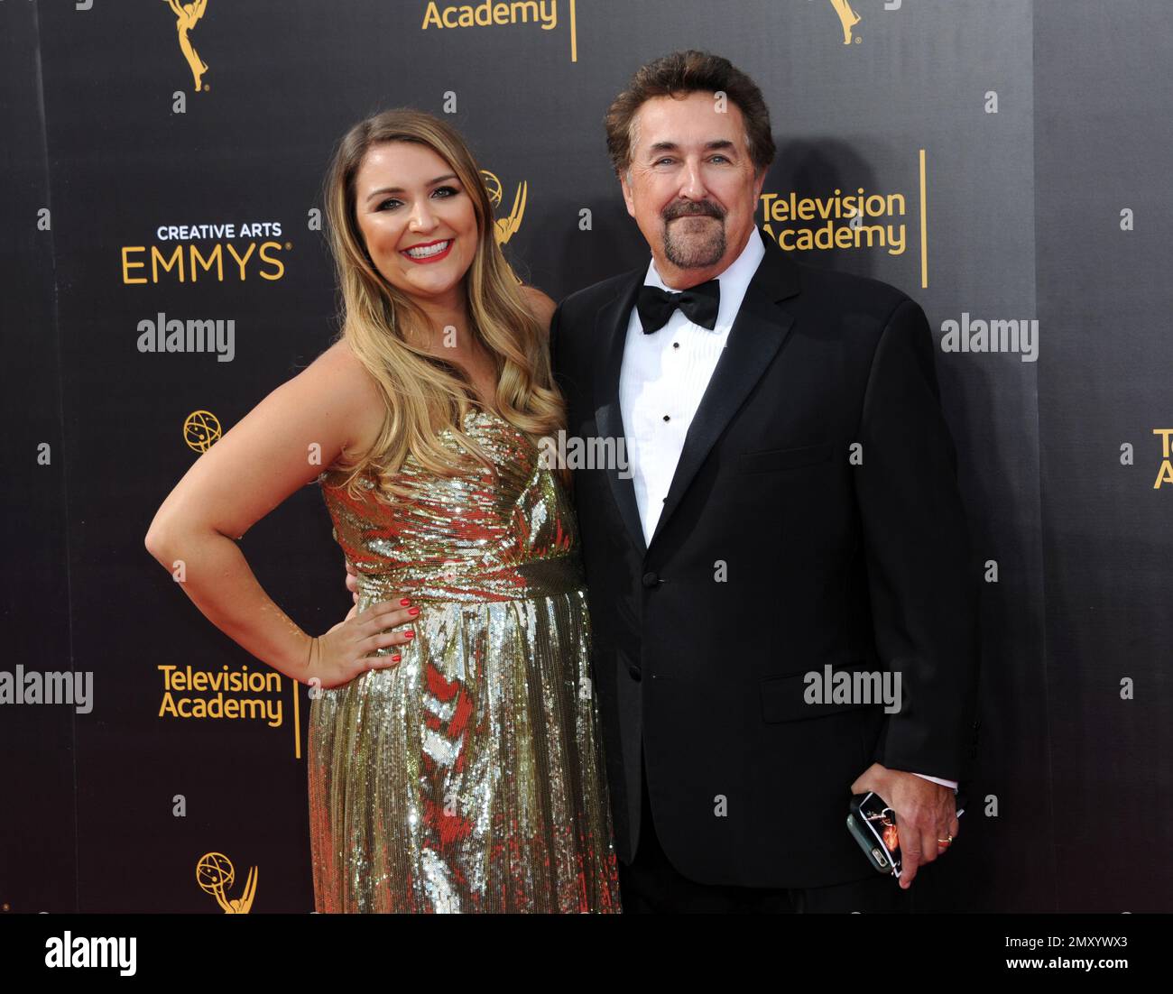TV Academy member Bryce Zabel, right, and Lauren Zabel arrive at night ...