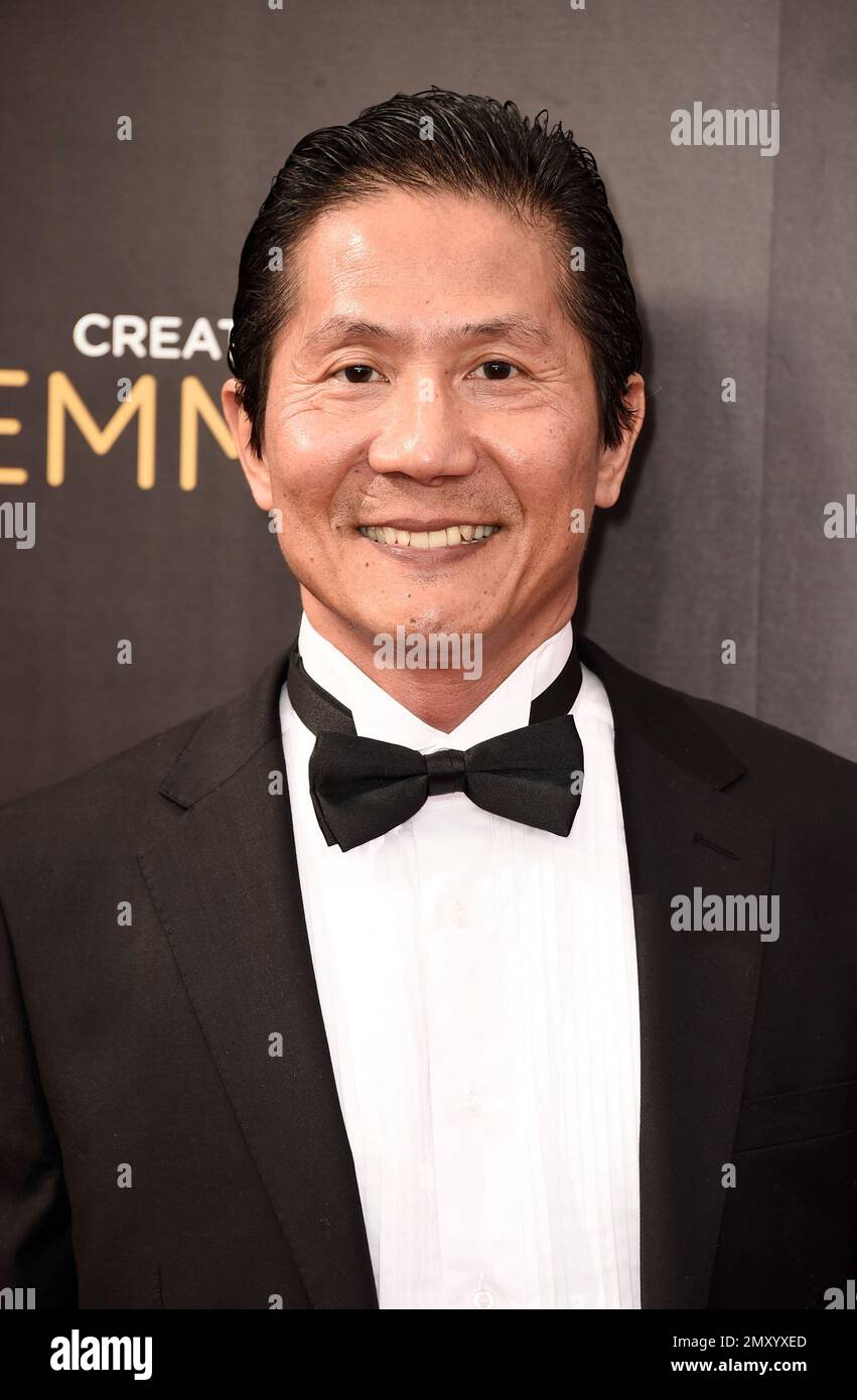 Philip Tan arrives at night one of the Television Academy's 2016 ...