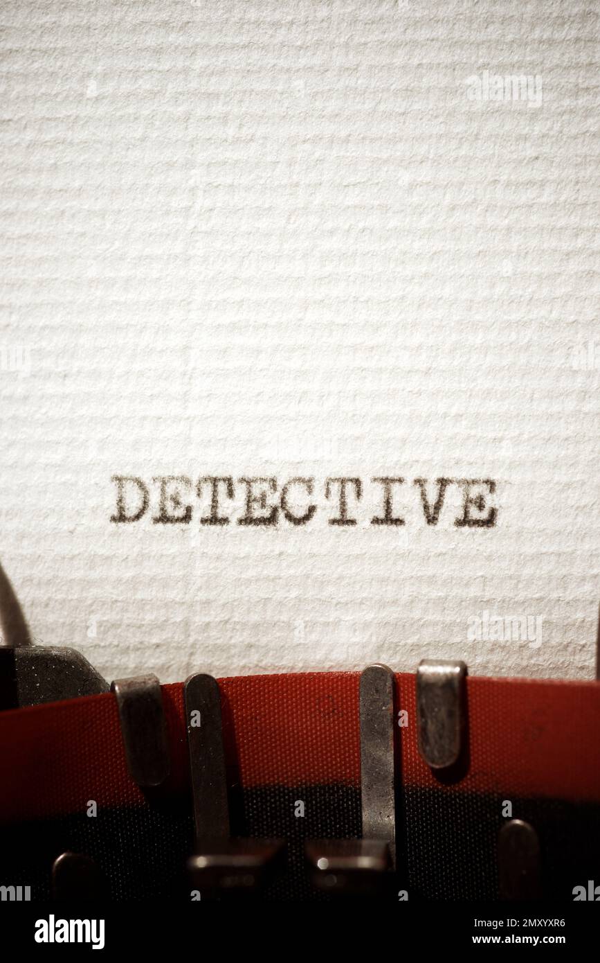 Detective word written with a typewriter Stock Photo - Alamy