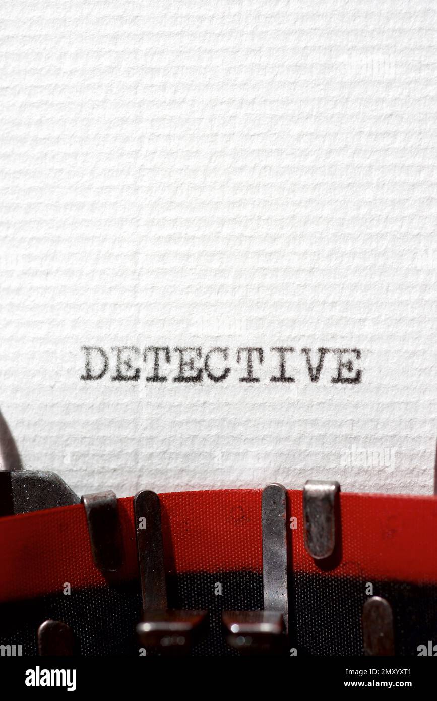 Detective word written with a typewriter Stock Photo - Alamy