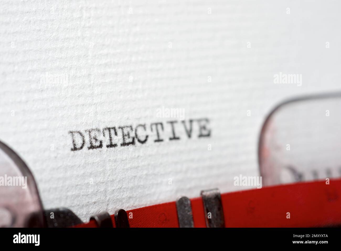 Detective word written with a typewriter Stock Photo - Alamy