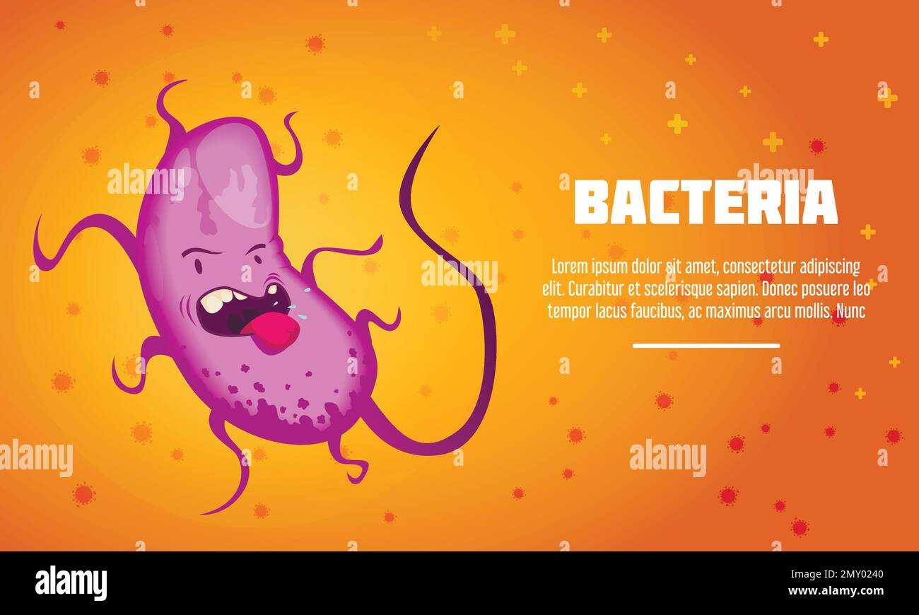 Bacteria and virus poster with cute microbes symbols flat vector ...
