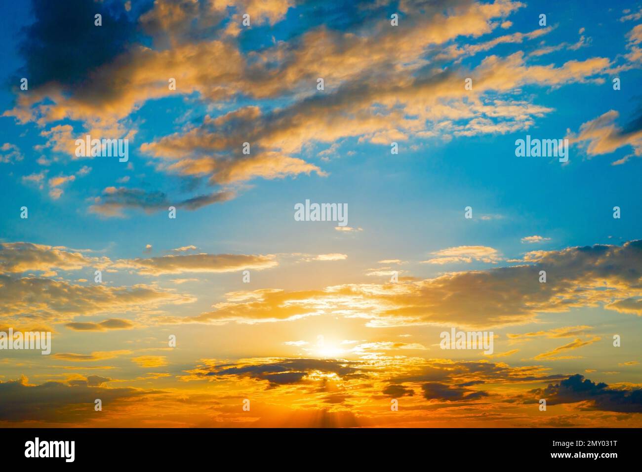Beautiful sunrise sky with bright colors of nature Stock Photo - Alamy