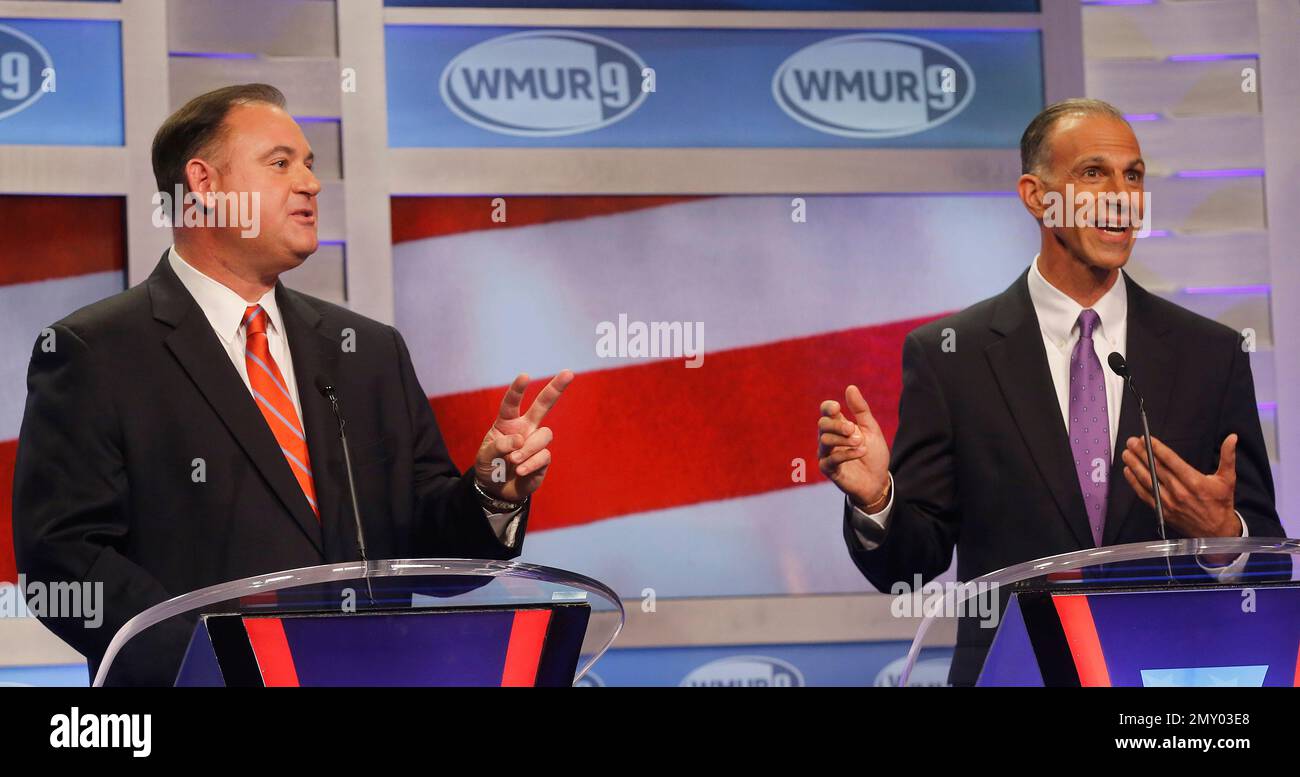 Republican incumbent U.S. Rep. Frank Guinta, left, spars with Rich ...