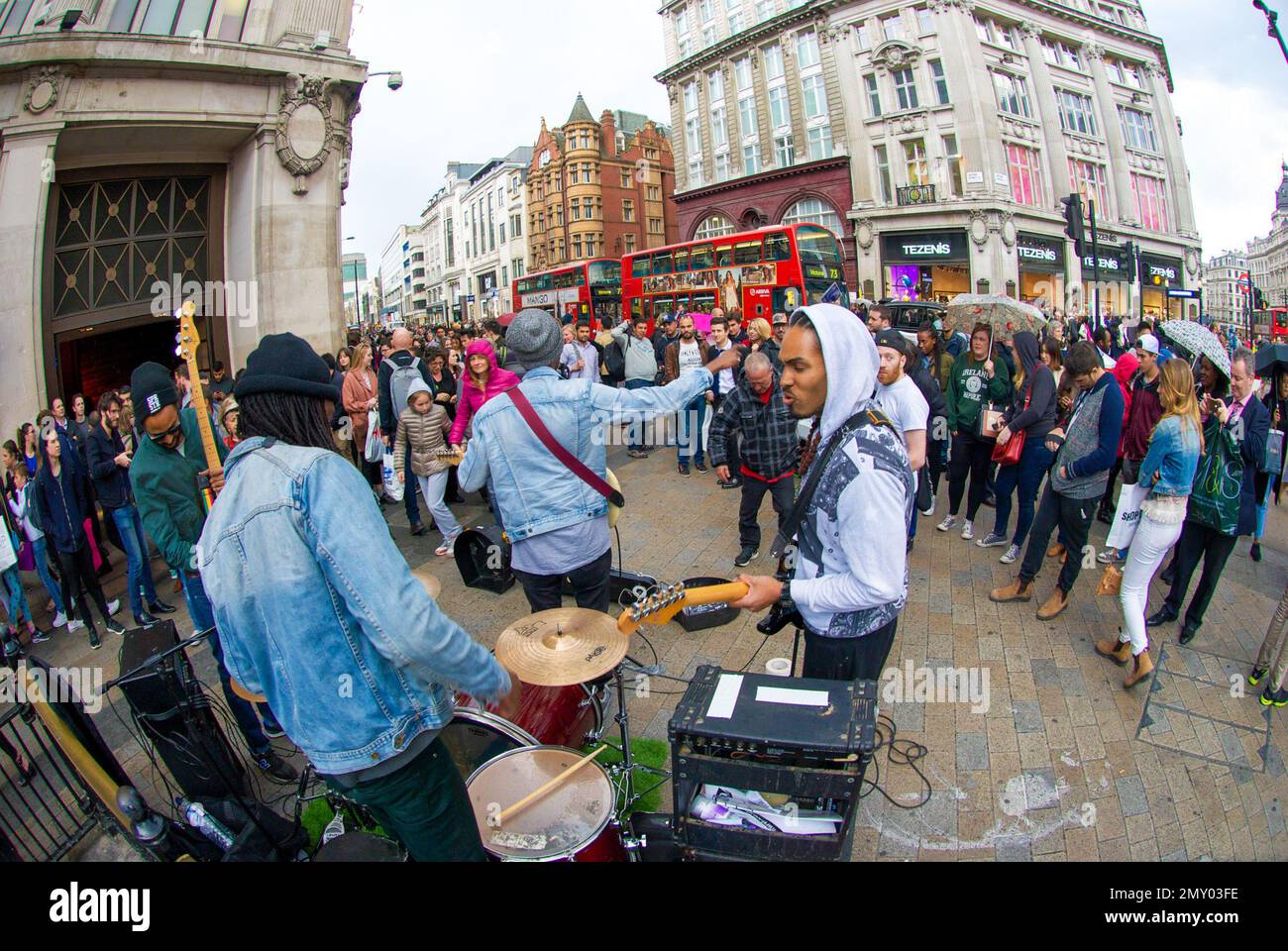 Busking at Oxford Circus tube station Stock Photo - Alamy
