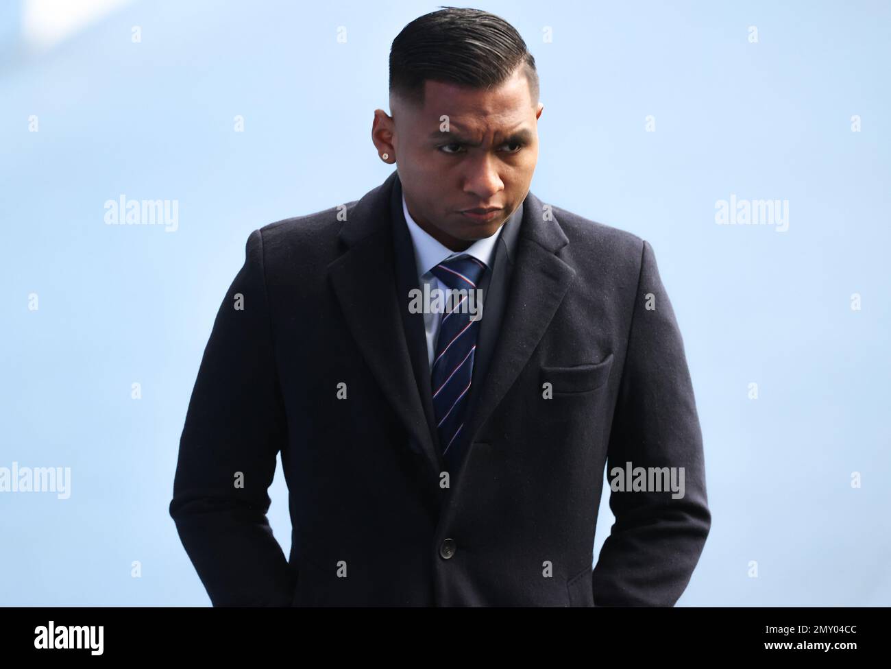 Rangers’ Alfredo Morelos arrives before the cinch Premiership match at ...