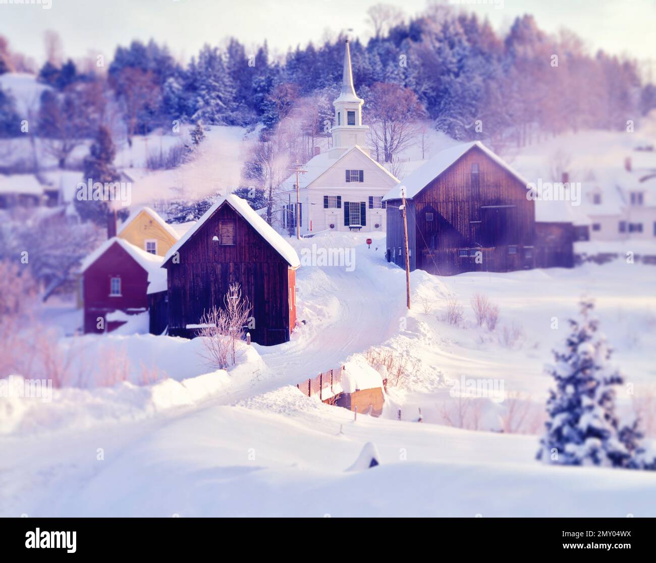 Waits River, Vermont in Winter. It was -9f when I made this image Stock ...