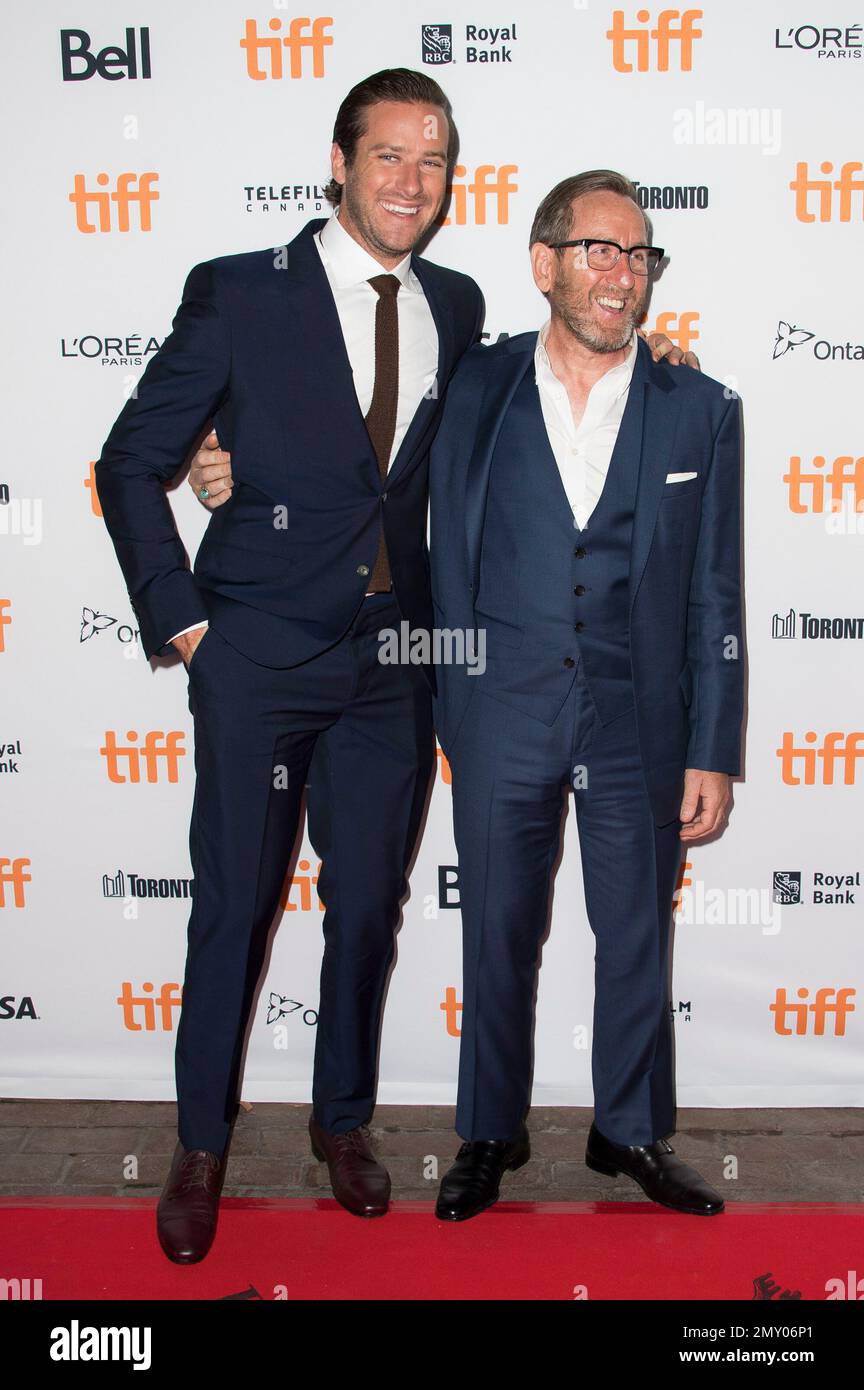 Armie Hammer, left, and Michael Smiley attend the “Free Fire” premiere ...
