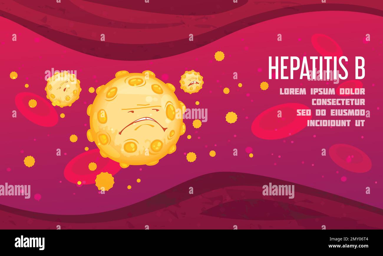 Bacteria and virus background with hepatitis microbes symbols flat ...