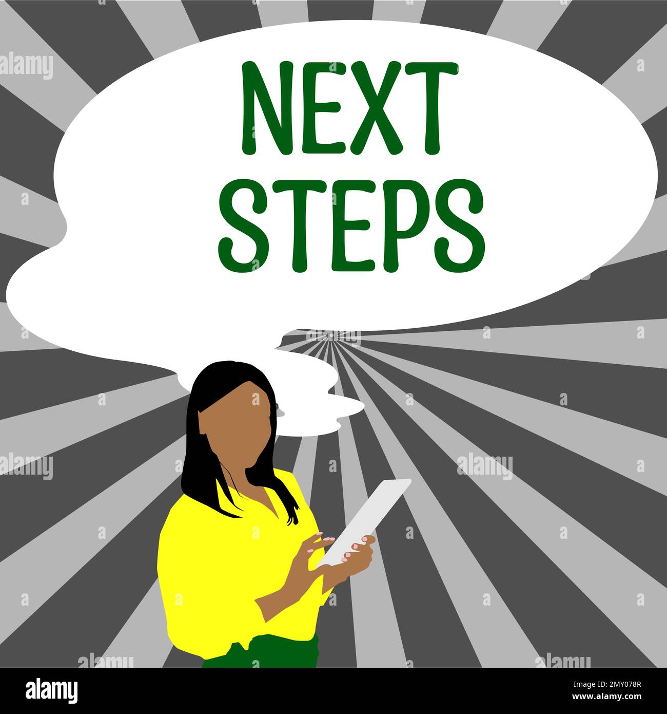 Hand writing sign Next Steps. Business concept numper of process going ...
