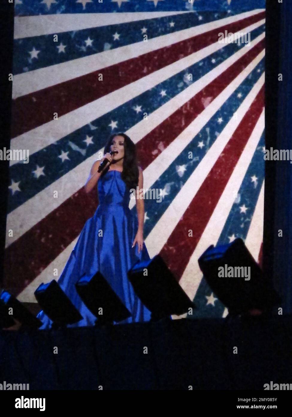 Miss Maryland Hannah Brewer sings "God Bless America" during the talent ...