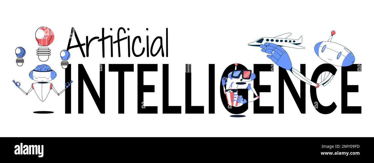 Artificial intelligence flat text composition with design letters and ...