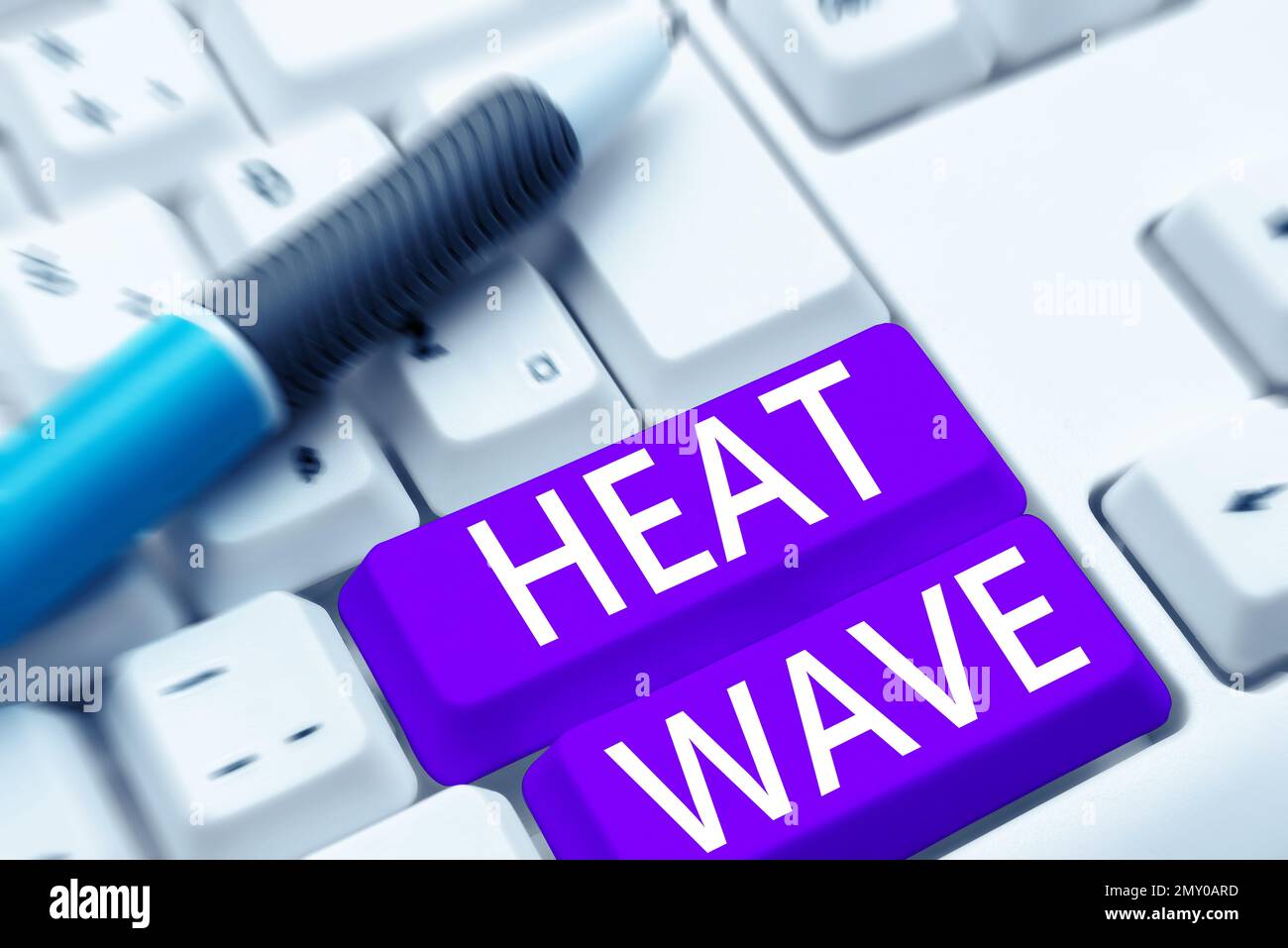 Hand writing sign Heat Wave. Business showcase a prolonged period of ...