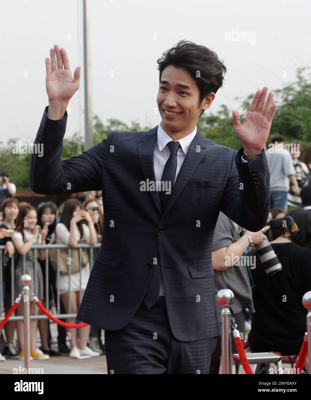 Taiwanese actor actor Liu Yi-Hao waves at the Seoul International Drama ...