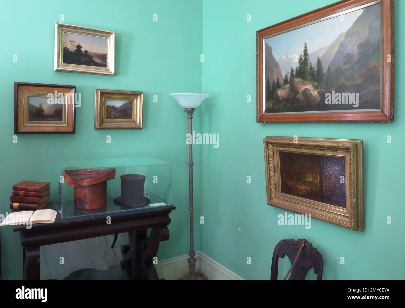 In this Aug. 20, 2016 photo, paintings by artist Thomas Cole ...