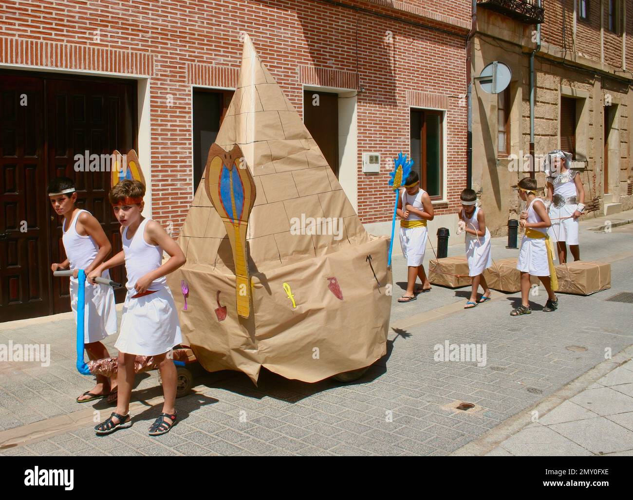 Egyptian themed pyramid building during the annual Assumption of the ...
