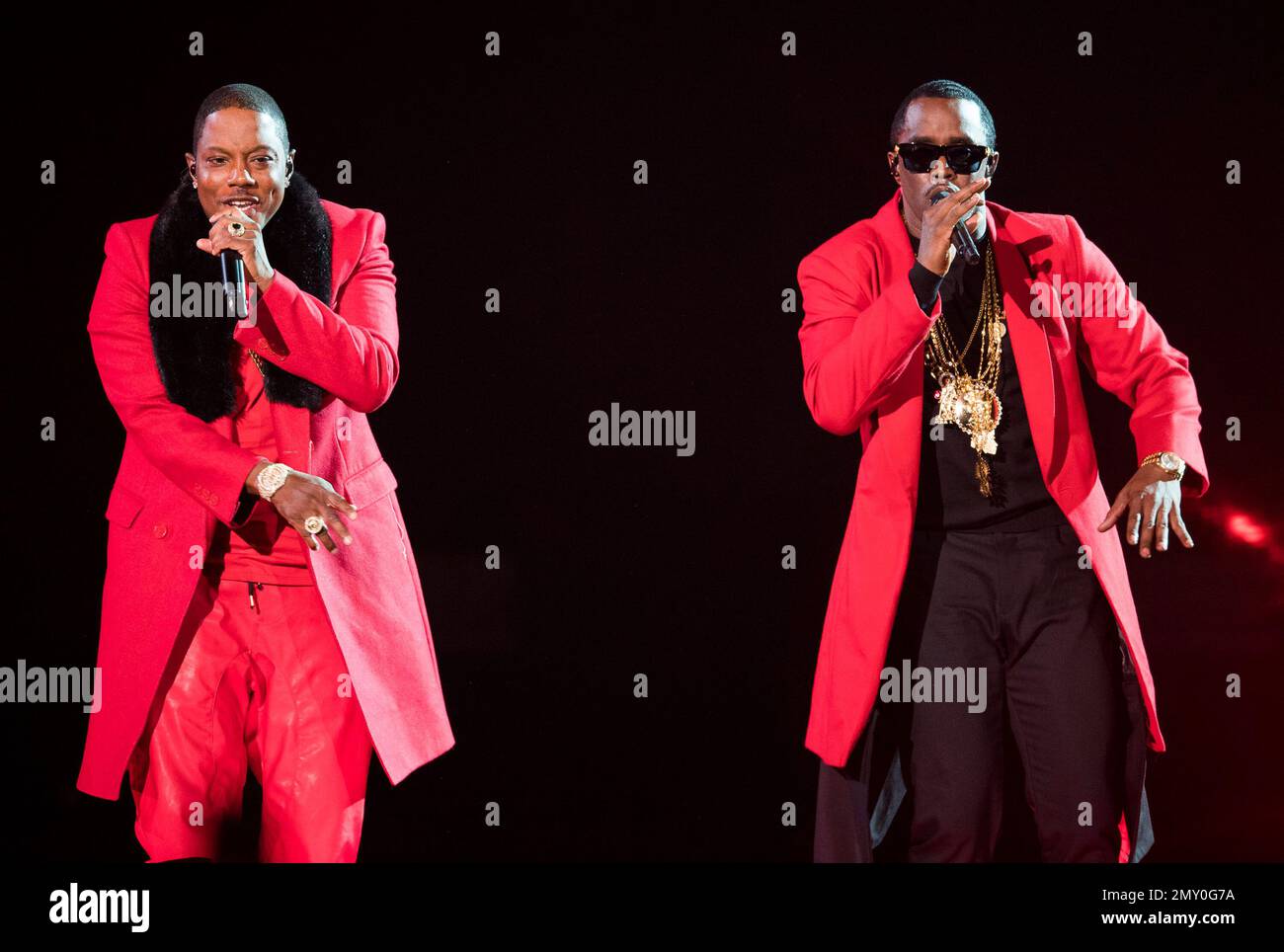 Mase, left, and Puff Daddy perform onstage during the Bad Boy Family ...