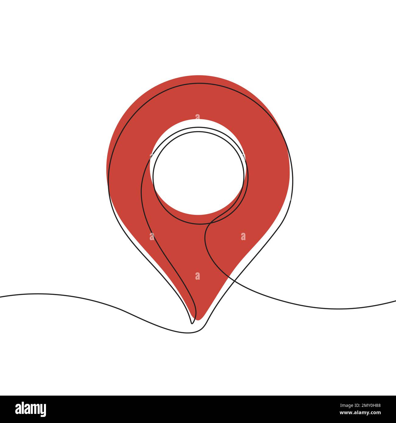 Continuous card pin line background. Background for drawing the red ...