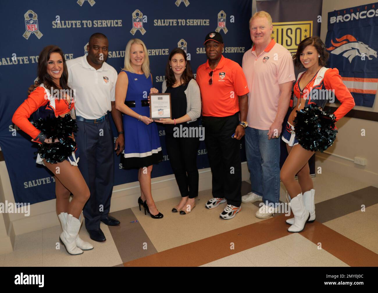 From left, Denver Broncos cheerleader Allie joins retired wide receiver ...