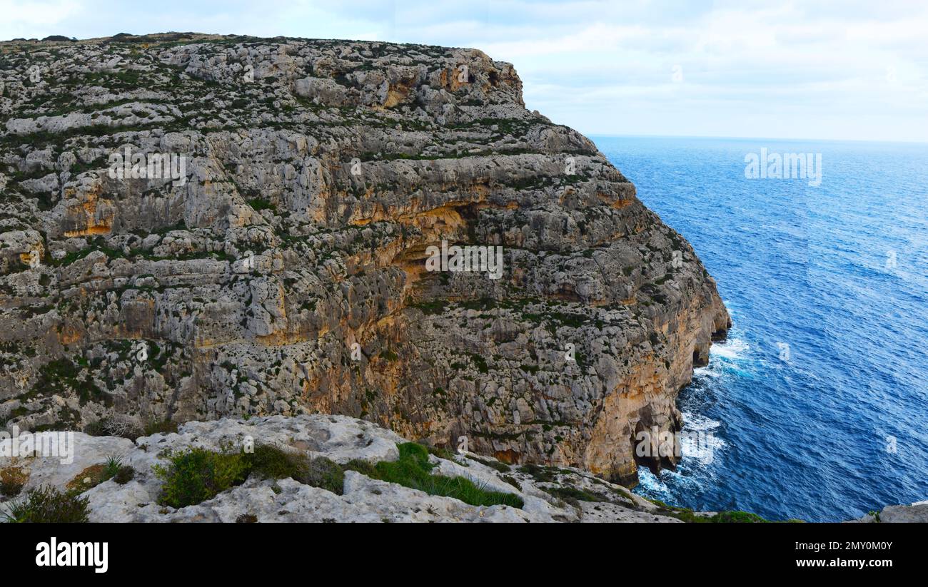A cliff section of the Lower Coralline limestone along the southern ...
