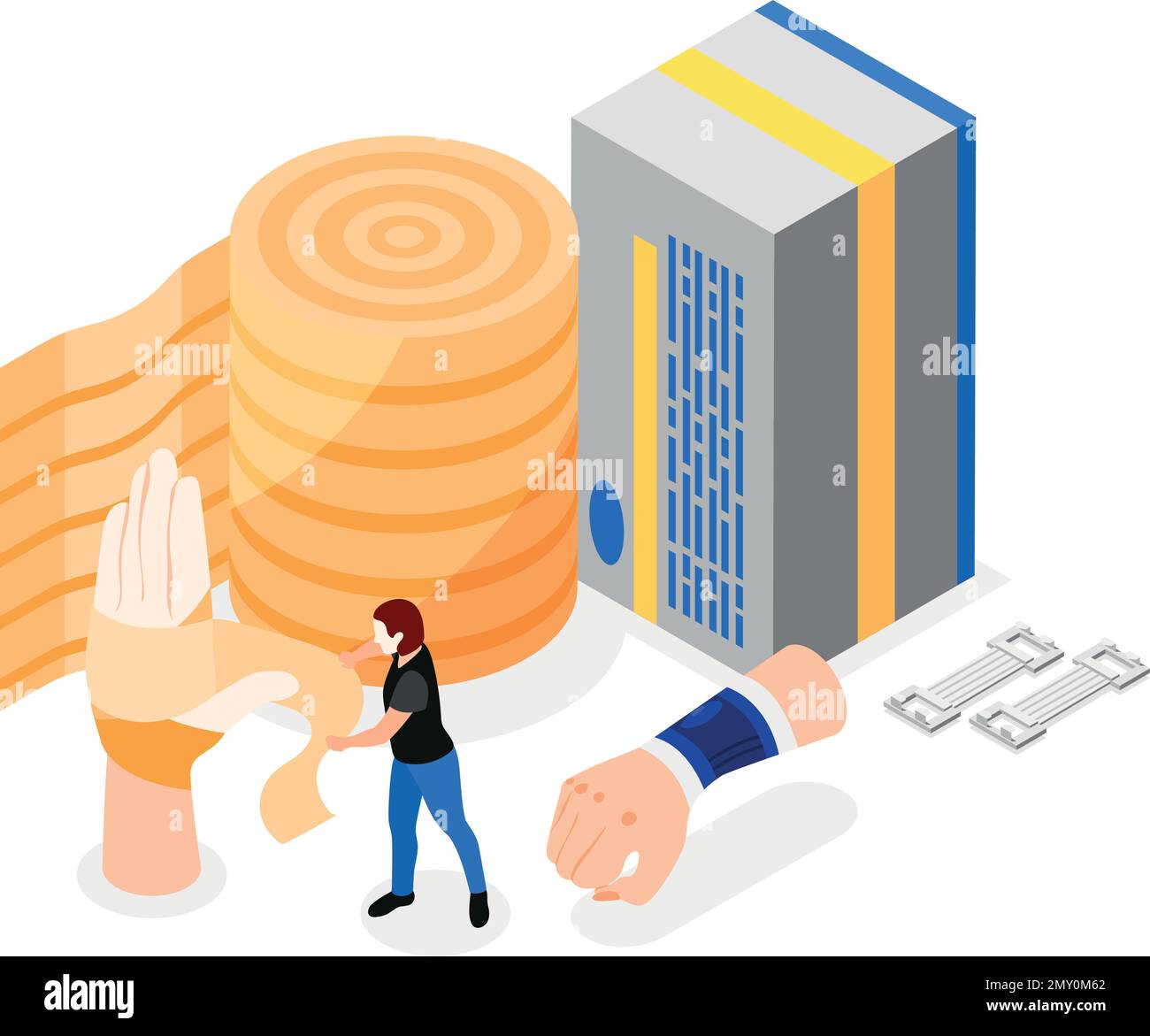 Bandage application isometric composition with medical tools and tiny ...