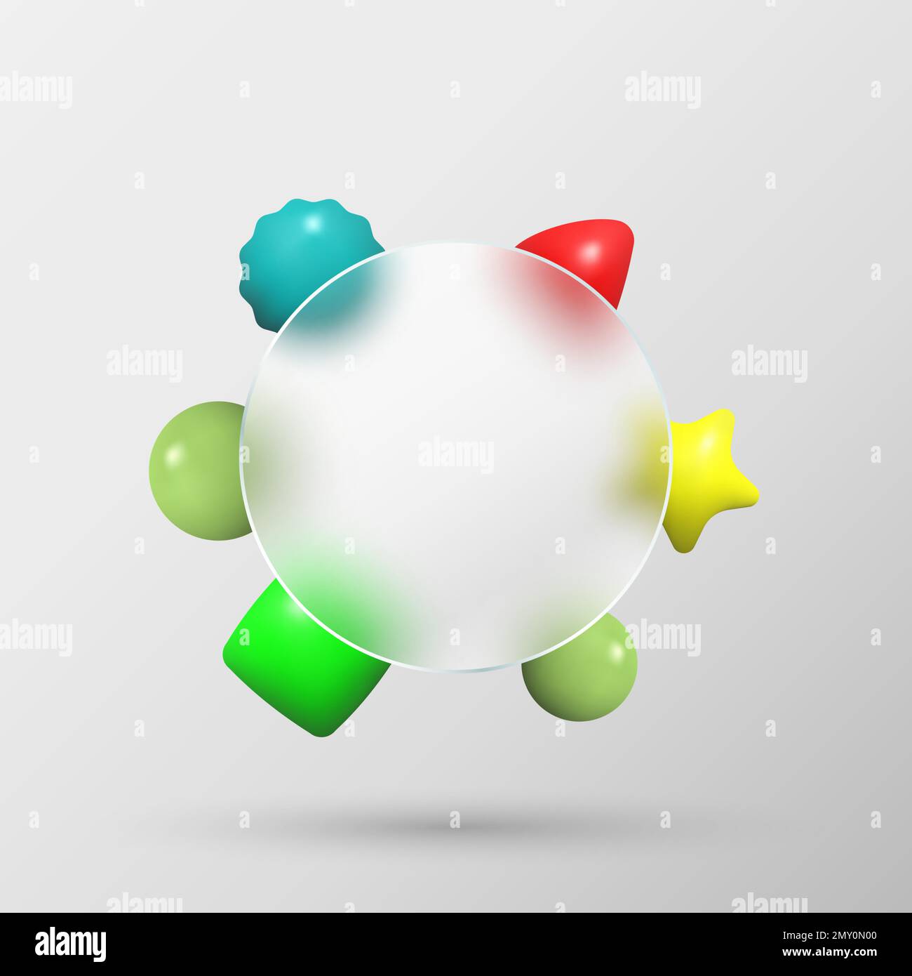 Circle in glass morphism style. Vector banner ui design template ...