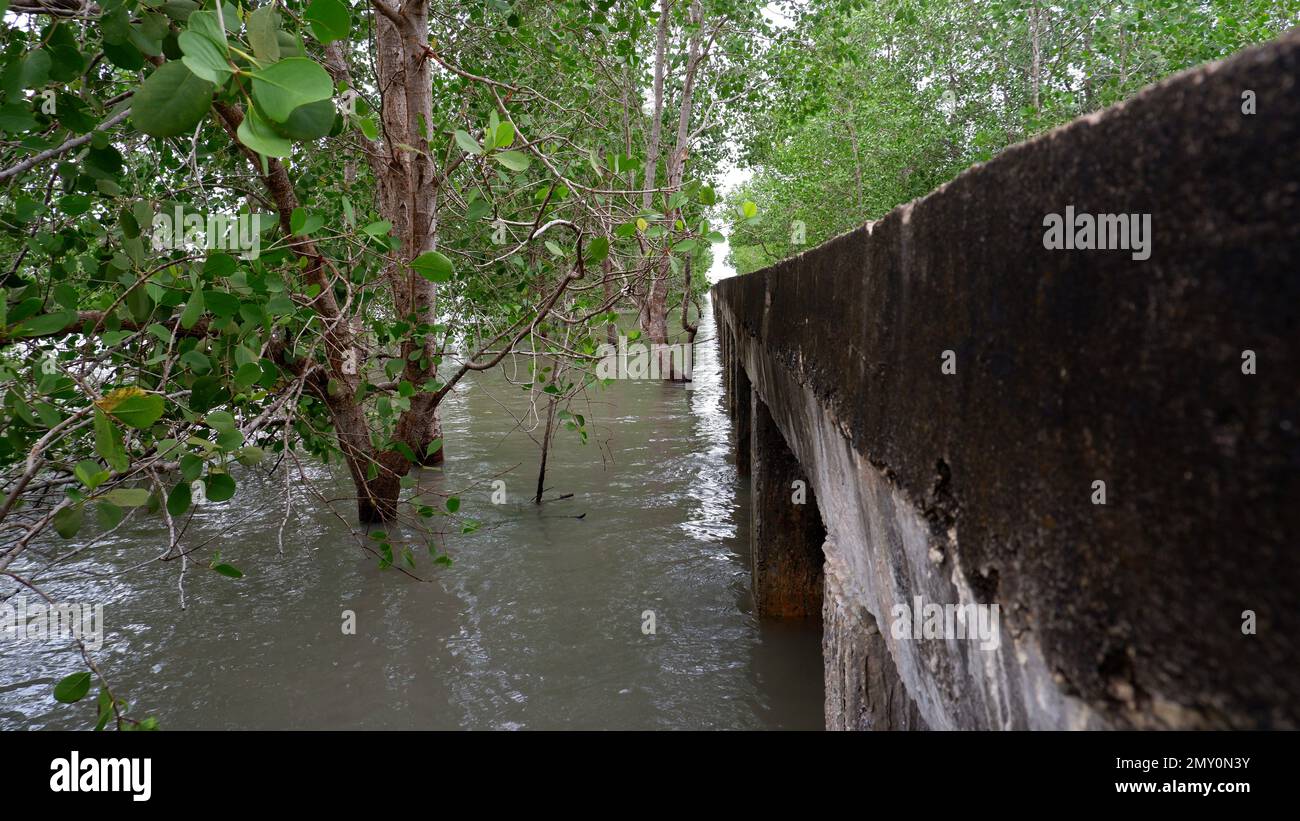 The Lower Left Side Of The Concrete Jetty Above Sea Level, With The ...