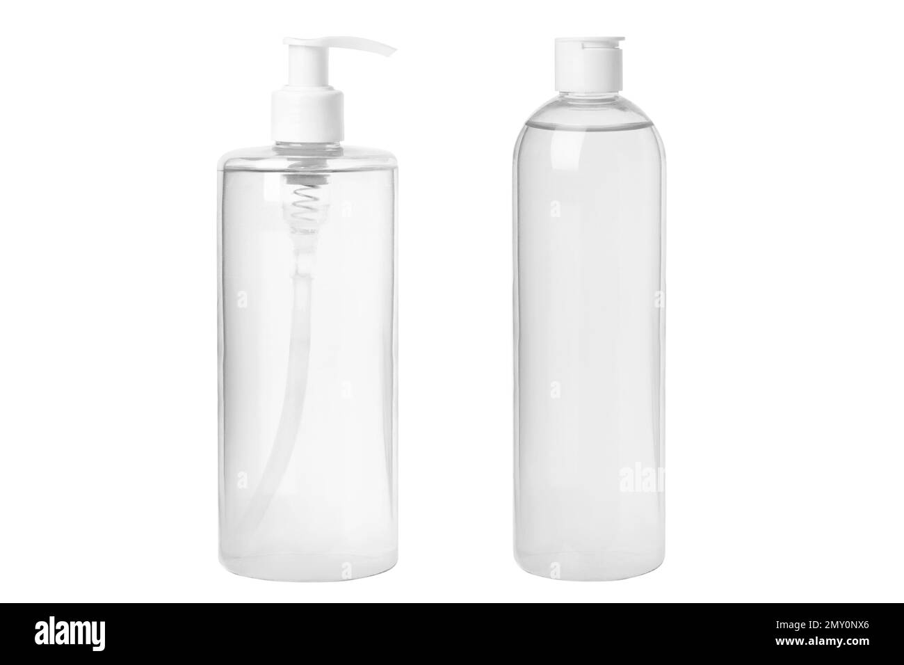 Set. Moisturizing toner, serum, micellar water isolated on white ...