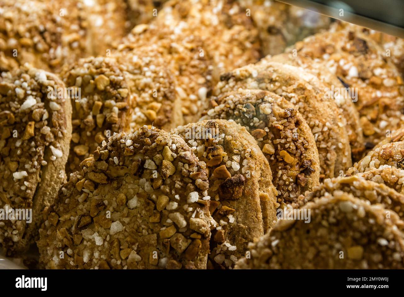 Toledanas biscuits in the shop window, typical of the area of Toledo ...
