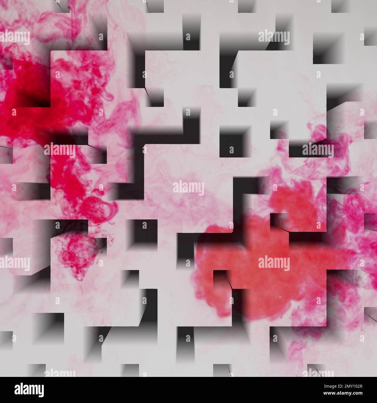 geometric layers on monochrome optical illusion design Stock Photo - Alamy