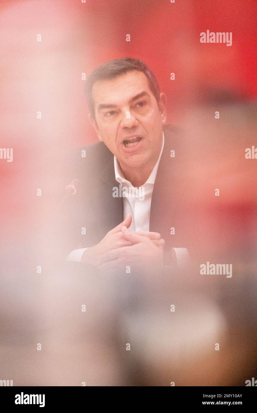 Grece, Athenes le 2023-02-01. Le president de SYRIZA - Alliance ... Grece, Athenes le 2023-02-01. Le president de SYRIZA - Alliance ...