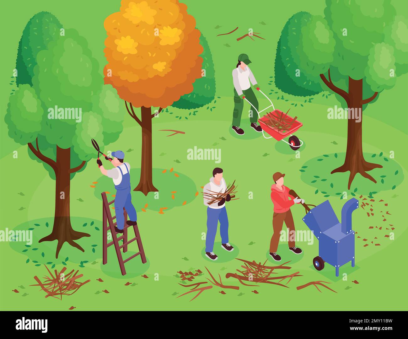 &Garden Workers Background Illustration Stock Vector Image & Art - Alamy