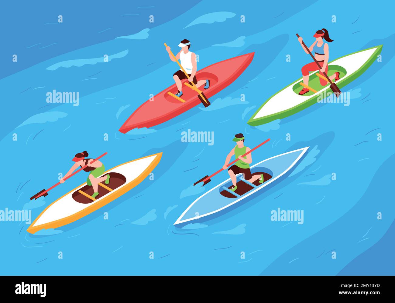 Regatta background with sailing race symbols isometric vector ...