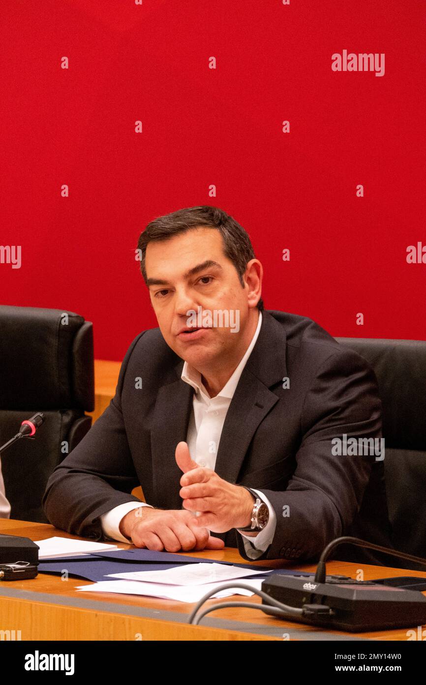 Grece, Athenes le 2023-02-01. Le president de SYRIZA - Alliance ... Grece, Athenes le 2023-02-01. Le president de SYRIZA - Alliance ...