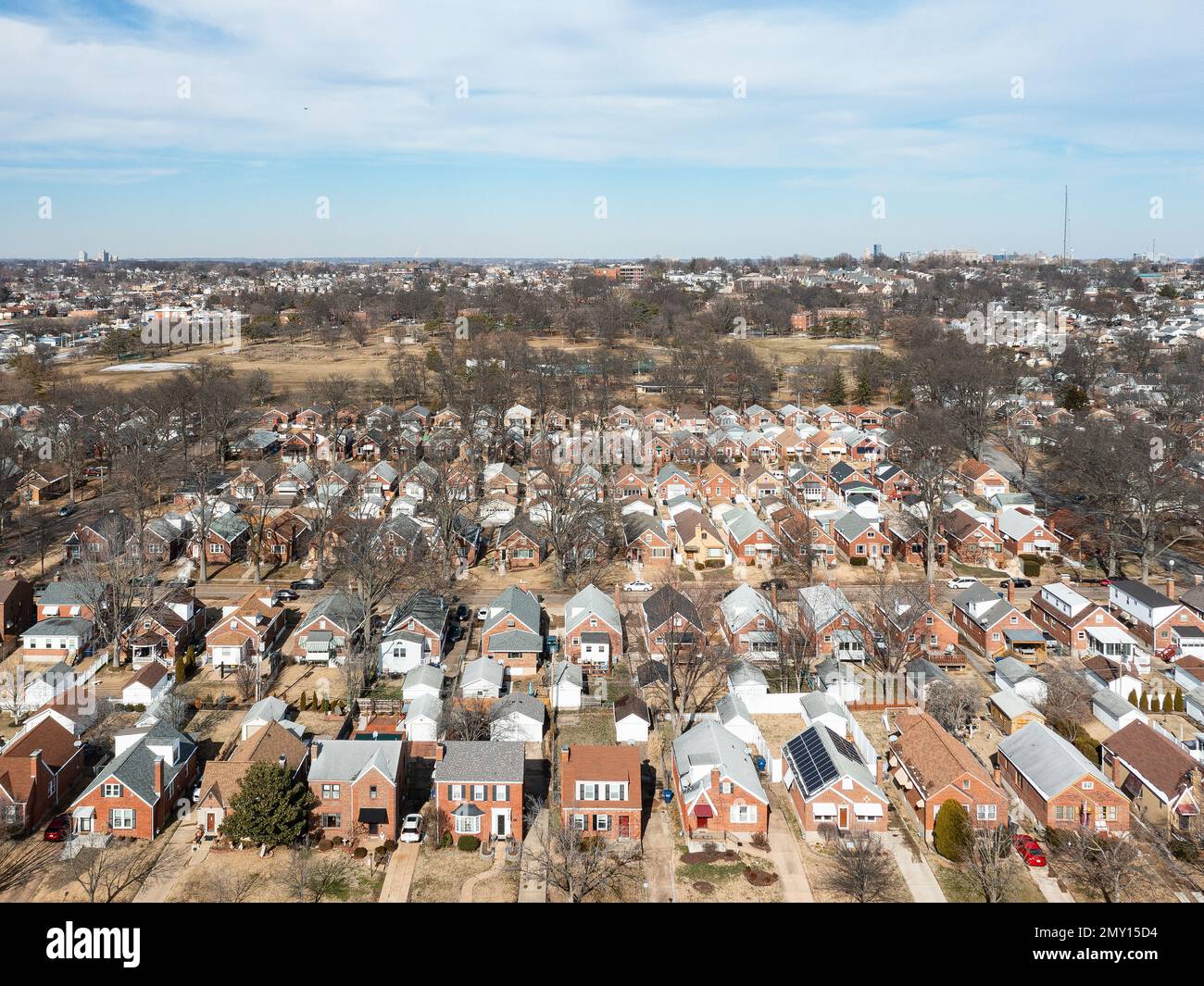 Aerial view of residential area in southwest St. Louis Stock Photo - Alamy