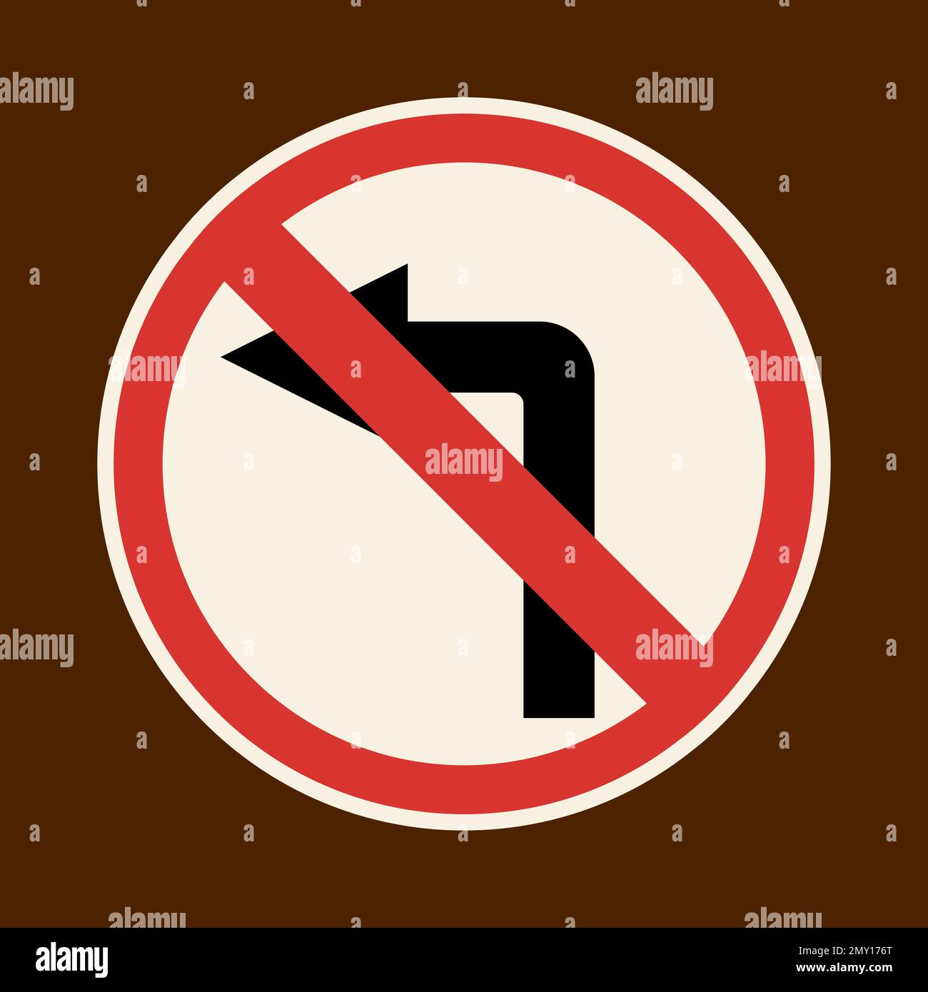 Icon no left turn. Sign vector clipart Stock Vector Image & Art - Alamy