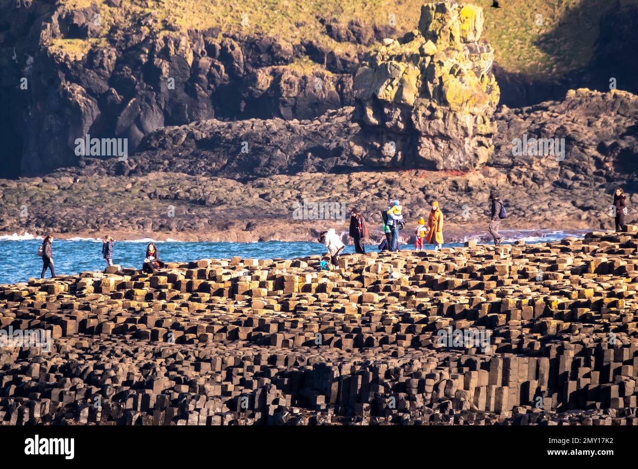 GIANT'S CAUSEWAY, NORTHERN IRELAND, UK - NOVEMBER 05 2022 : People ...