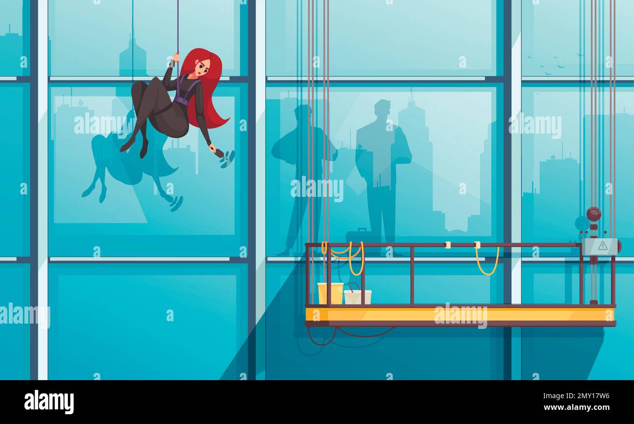 Super agent cartoon poster with beautiful woman during secret mission ...