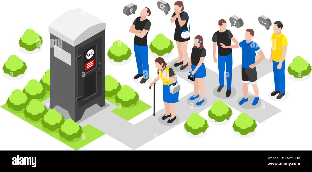 Queue toilet Stock Vector Images - Alamy